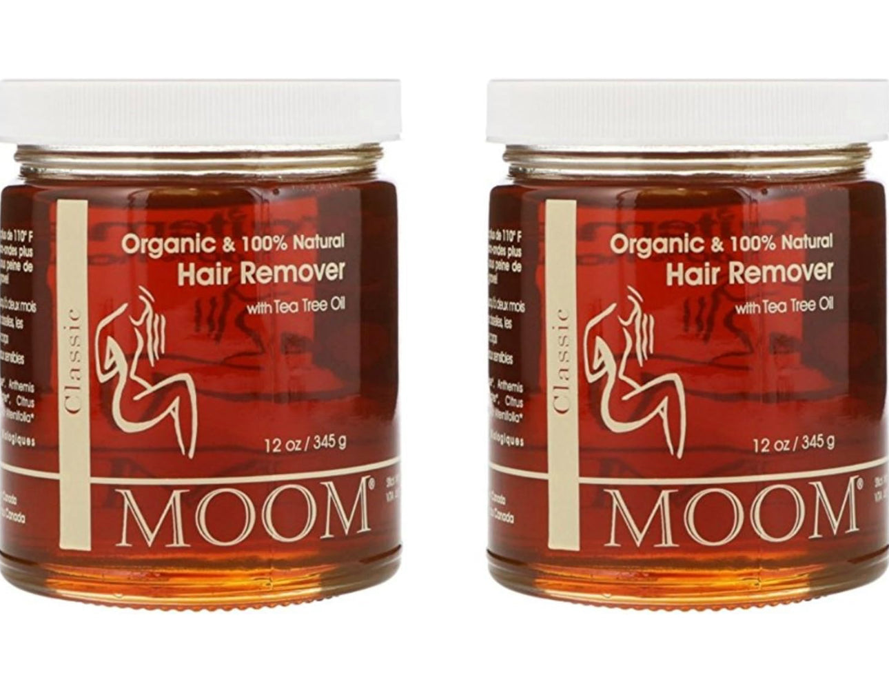 MOOM Organic Hair Removal with Tea Tree Refill Jar 12 oz (Classic)(2 P ...